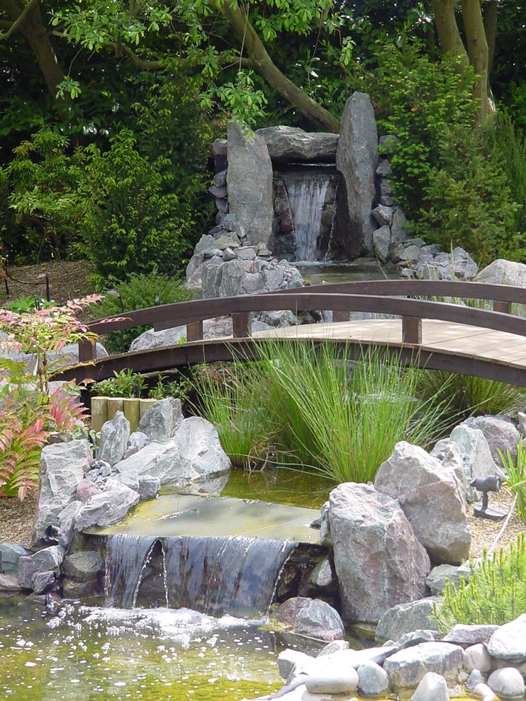 Japanese Stream, Pond & Tea House - Asian - Landscape - Kent - by Rhino ...
