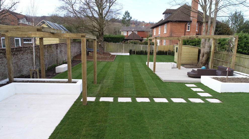 Large back garden redesign in Reigate - Modern - Garden - Surrey - by ...