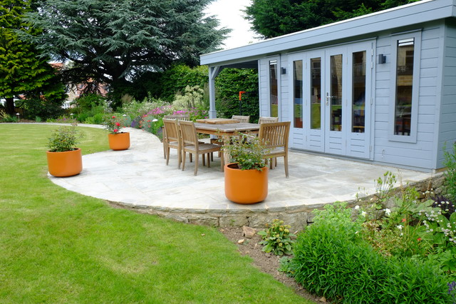 Large Garden for New Build Family Home - Modern - Patio - Other - by ...