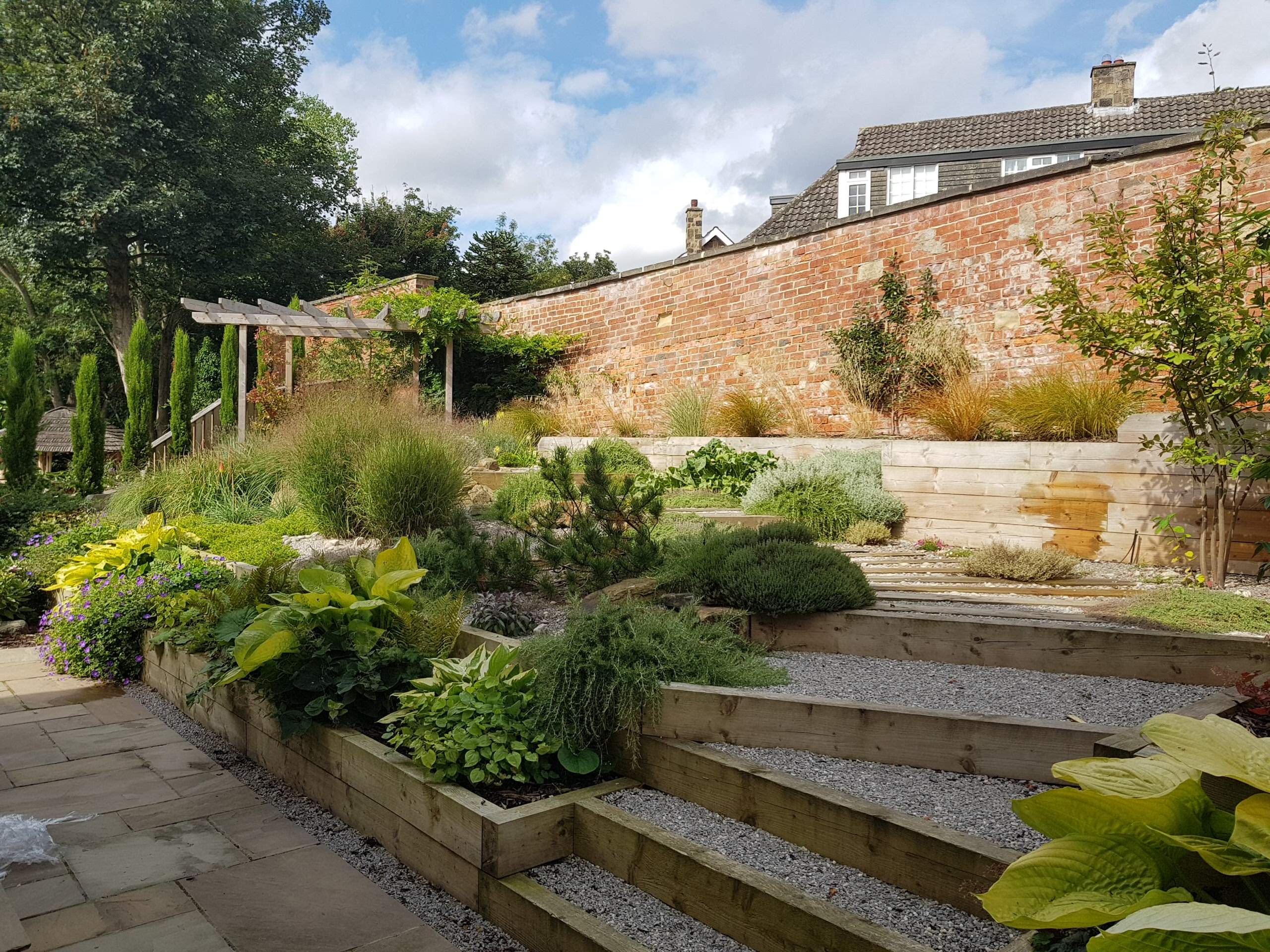 How to Transform a Wide, Shallow, Sloping Plot with Pretty Terraces ...