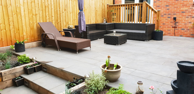 Multi Layer Paving & Raised Beds - Contemporain - Jardin - Devon - par ...