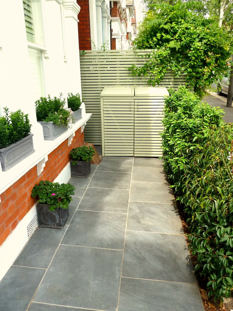 New bin store blends with the horizontal fencing - Traditional ...