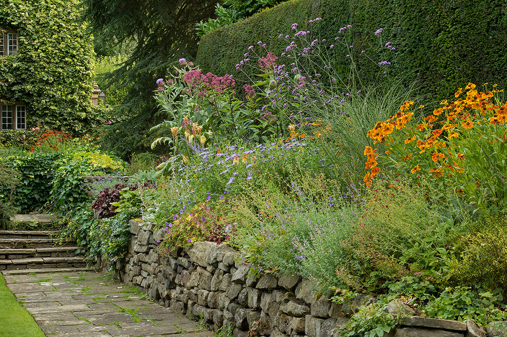Planting design. English country garden, Ilkley, West Yorkshire ...