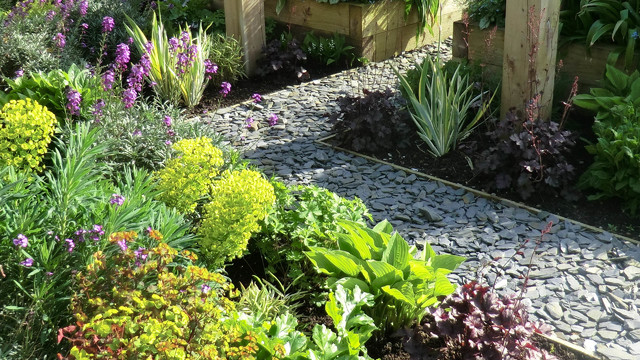 Posts & Perennials - Path and planting - Contemporary - Garden ...