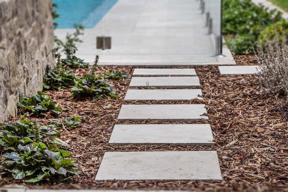 Roseville - Pool Pavers & Stone Wall Cladding - Farmhouse - Landscape ...