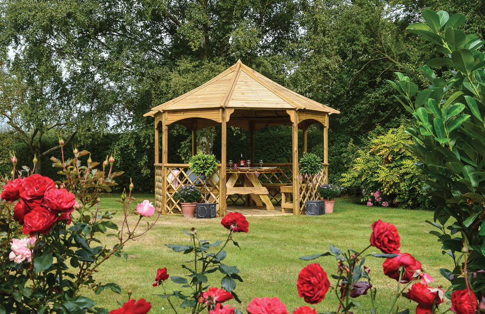 Rowlinson Buckingham Garden Gazebo in Natural Timber - Contemporary ...