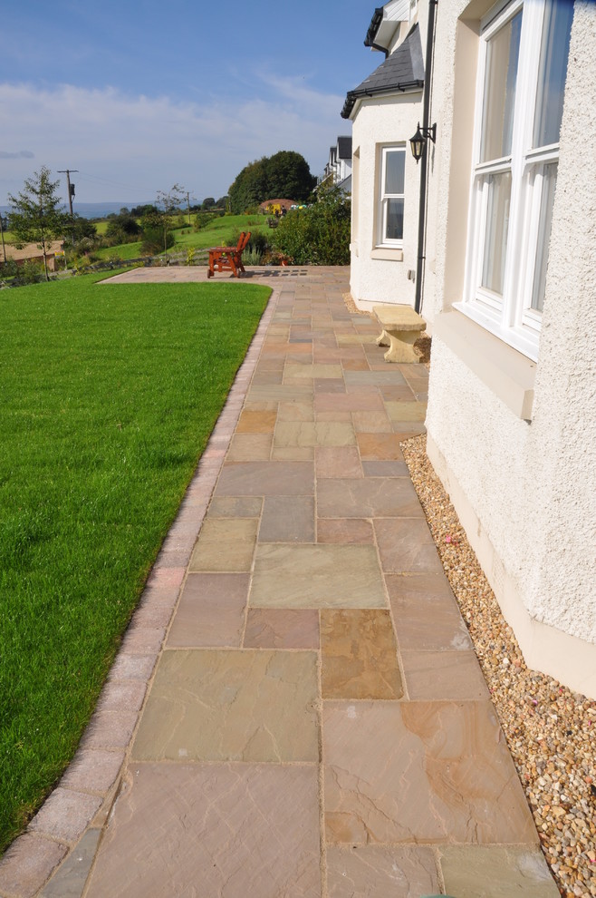 Sandstone path with tegula block edging - Traditional - Landscape ...