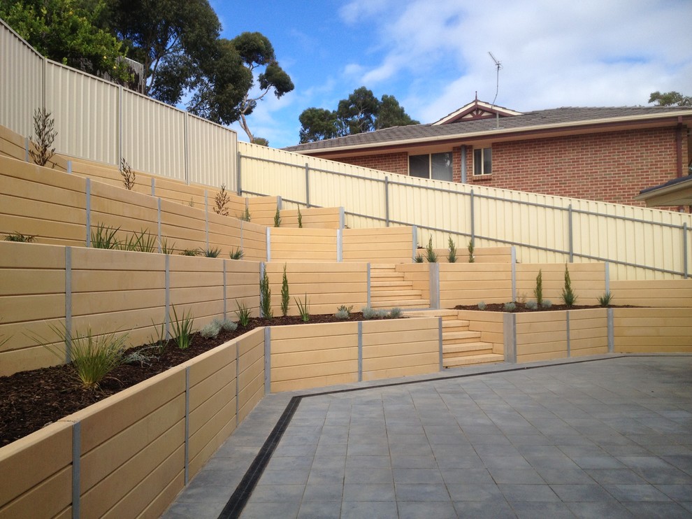 Sleeper Retaining Walls - Modern - Landscape - Adelaide - by Adelaide ...