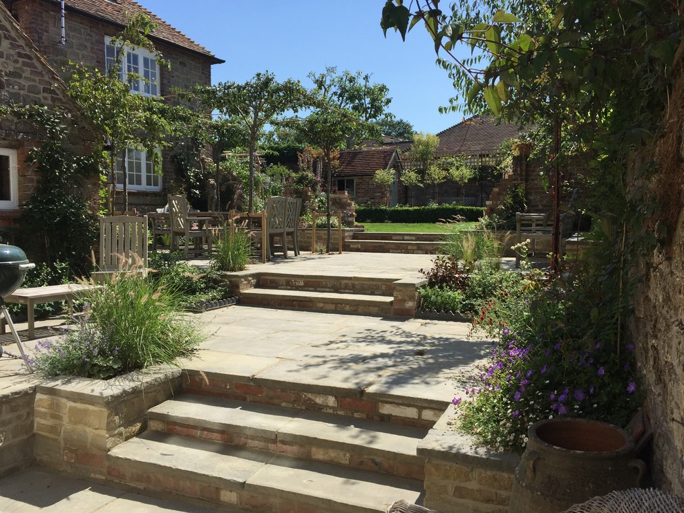 terraced paving , flower news and planting - Traditional - Landscape ...