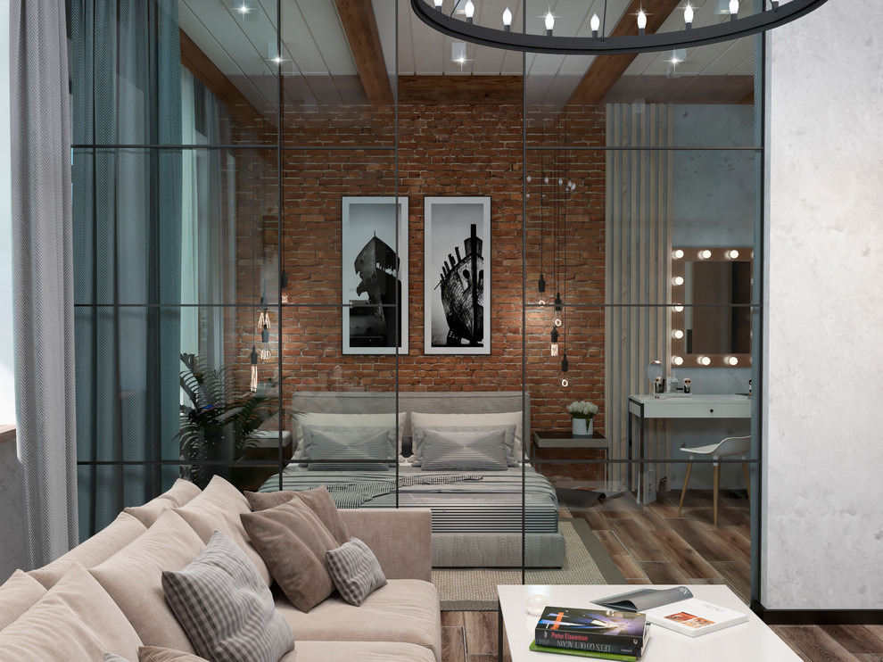 Сталинка-лофт. Гостиная-кухня - Salon - Autres périmètres - par Татьяна ...