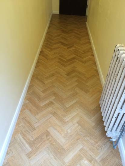 Amtico Herringbone Design Installed to Floor in a Hallway - Hall ...