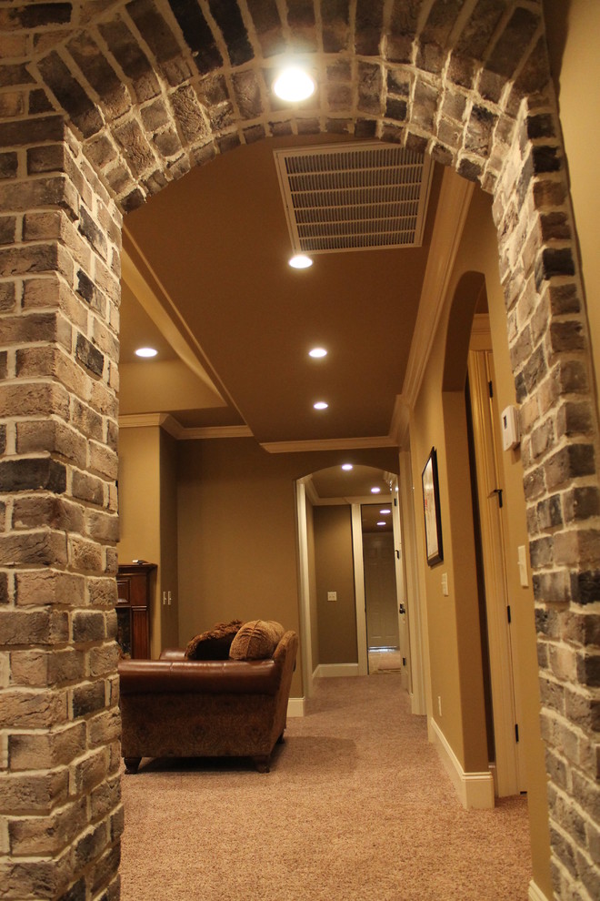 Basic Basement turned Entertainers Dream - Modern - Hallway & Landing ...