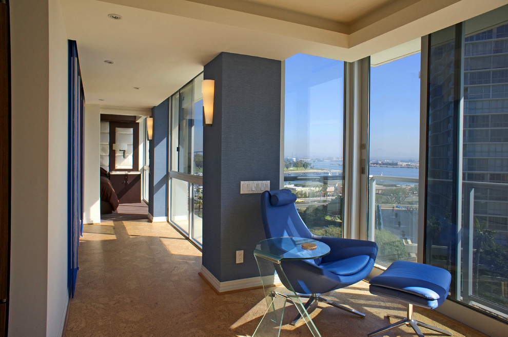 Coastal Condo Hall with Sitting Area - Contemporary - Hall - San Diego ...