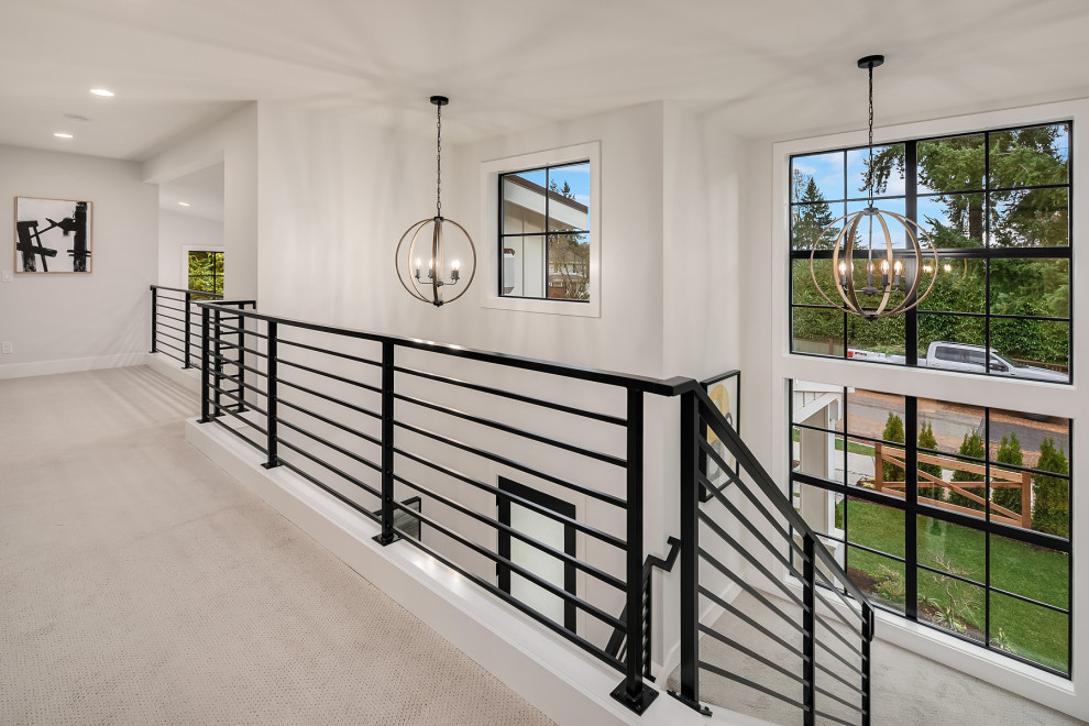 Double Height Entry With Accent Lighting - Farmhouse - Hall - Seattle ...