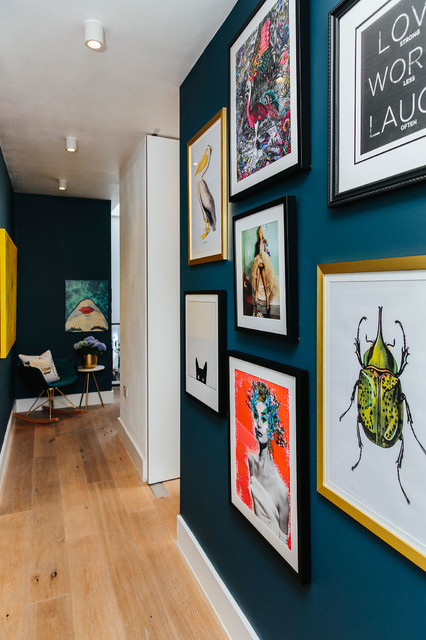 Dramatic Gallery Hallway - Contemporary - Hallway & Landing - London ...