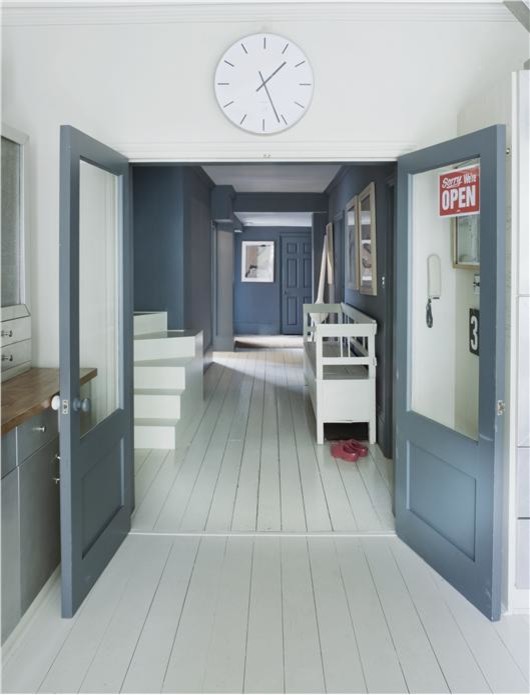 Hall in Down Pipe & Slipper Satin - Contemporary - Hallway & Landing ...