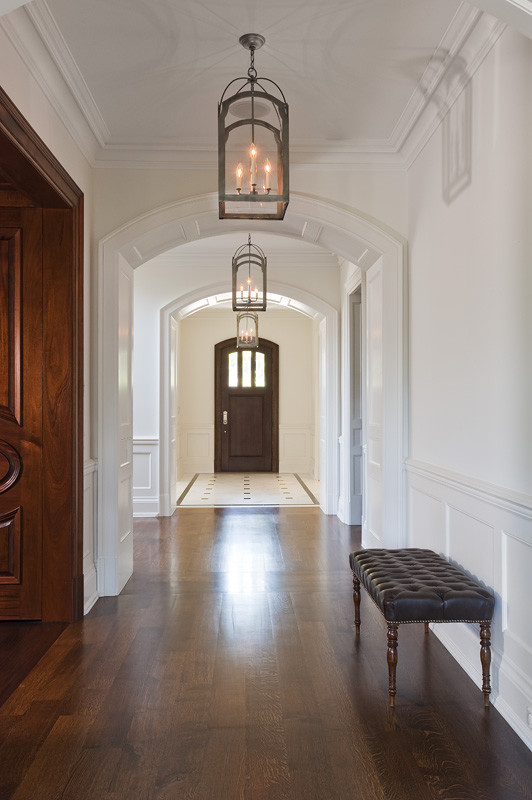 Elegant Entryway with Quarter Cut Oak Hardwood - Traditional - Hall ...