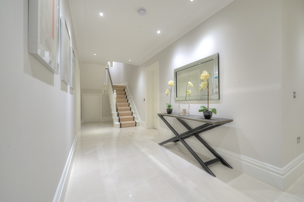 Hallway & Landing - Micron White Polished - Contemporary - Hall ...