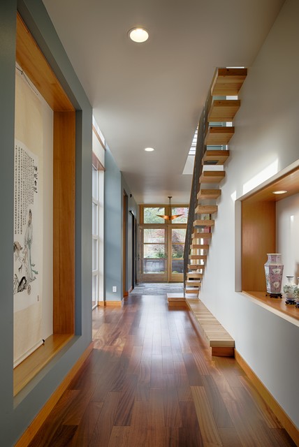 Hallway looking back toward front door - Modern - Hallway & Landing ...