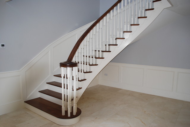 Hallway Stairs, Wall Panelling and window Frames - Traditional ...