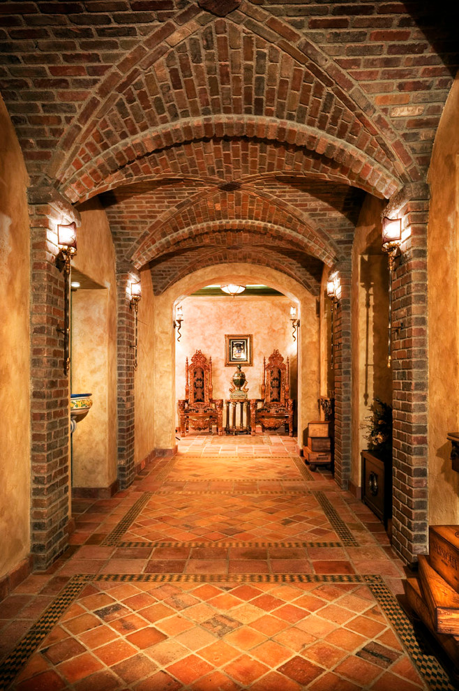 Hallway with Exposed Brick - Mediterranean - Hall - New York - by ...