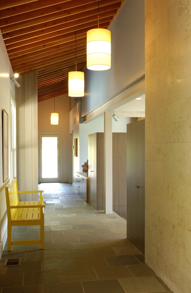 Hamptons Industrial Modern Farmhouse - Farmhouse - Hall - New York - by ...