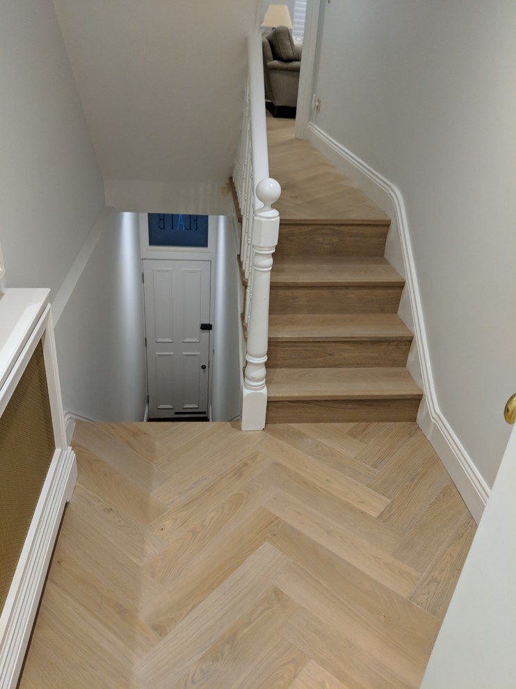 Herringbone Parquet Floor Replaces New Carpet & Transforms Home ...
