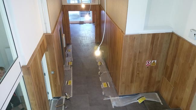 Installing Wall Cladding and Concrete Floor Tiles in Hide Tower - Hall ...