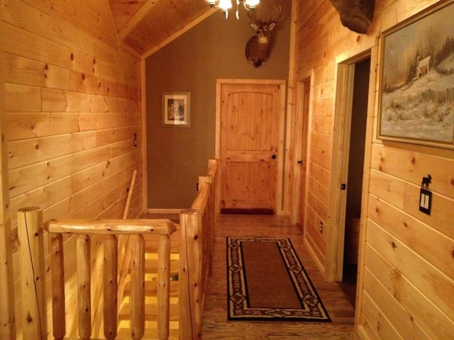 interior pictures of log paneling, and log siding - Rustic - Hallway ...