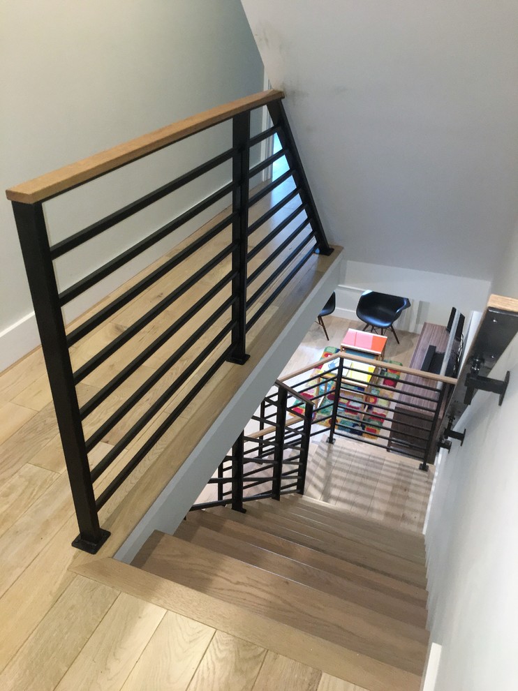 Ming - contemporary horizontal steel railing - Contemporary - Staircase ...