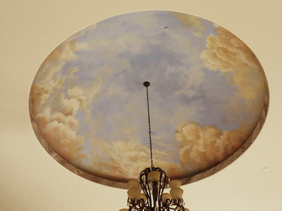 Murals, Stencil, Ceiling Designs - Traditional - Hall - Los Angeles ...