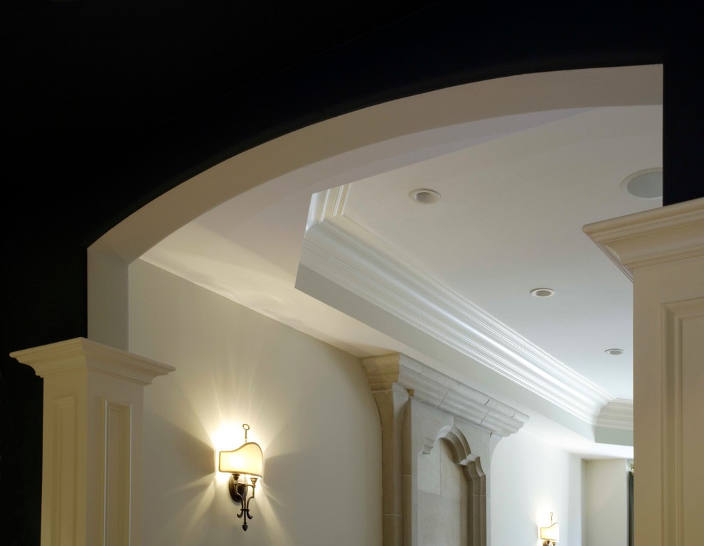 Roman Arch Door Opening with 3/4 Height Millmade Columns - Traditional ...