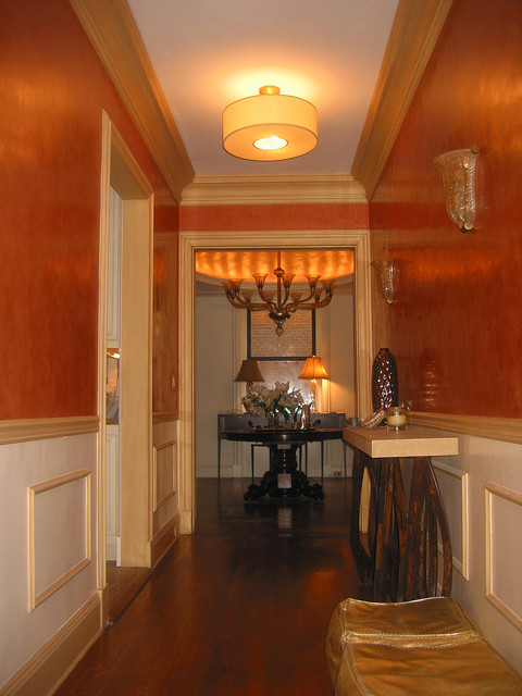 Salmon Venetian Plaster - Traditional - Hallway & Landing - New York ...