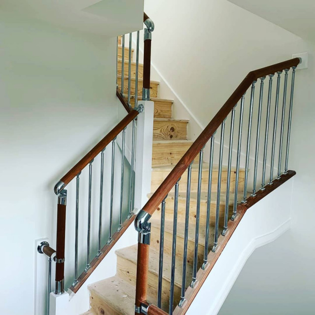 Softwood Staircase With Oak Handrail - Modern - Staircase - London - by ...