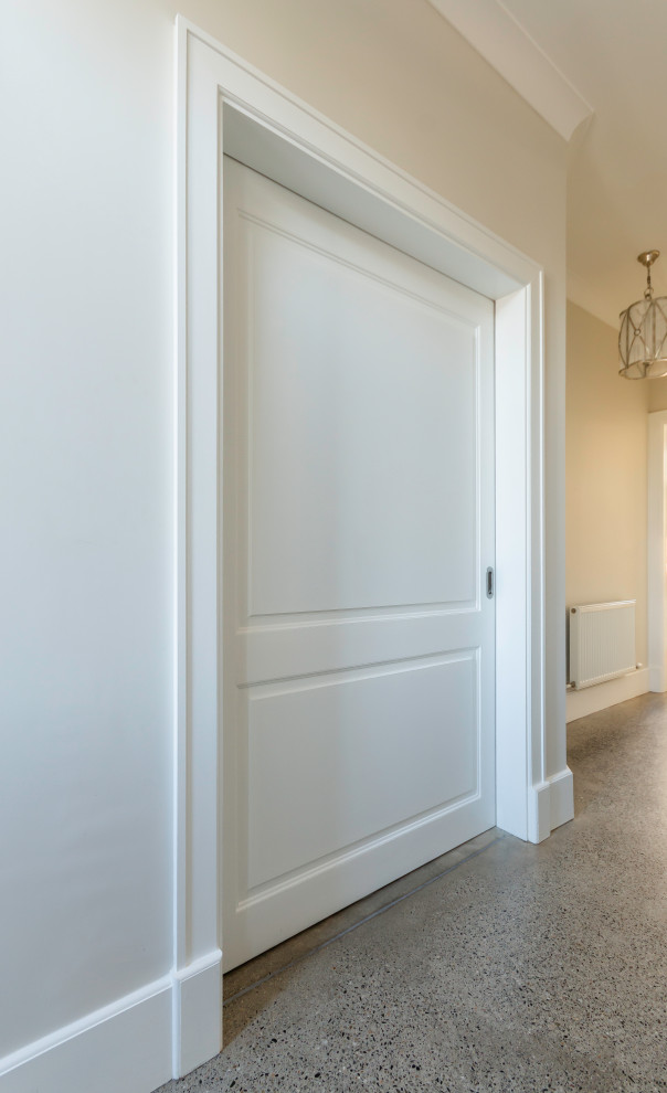 Hall with custom sliding pocket door - Terenure, Dublin - Contemporary ...