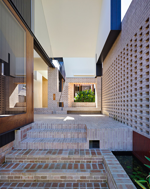 The Aperture House Stairs to Rear Garden - Modern - Hall - Brisbane ...