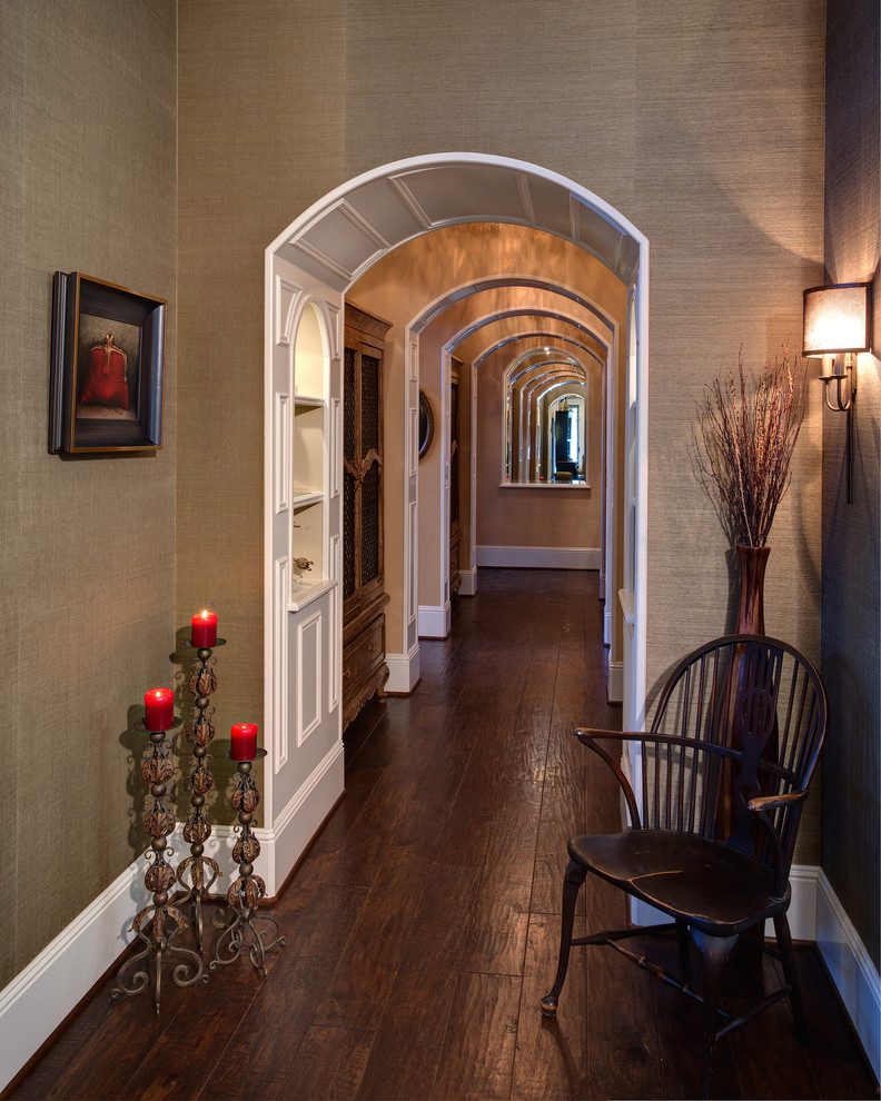 Traditional (with a twist) Arched Hallway to Private Rooms ...
