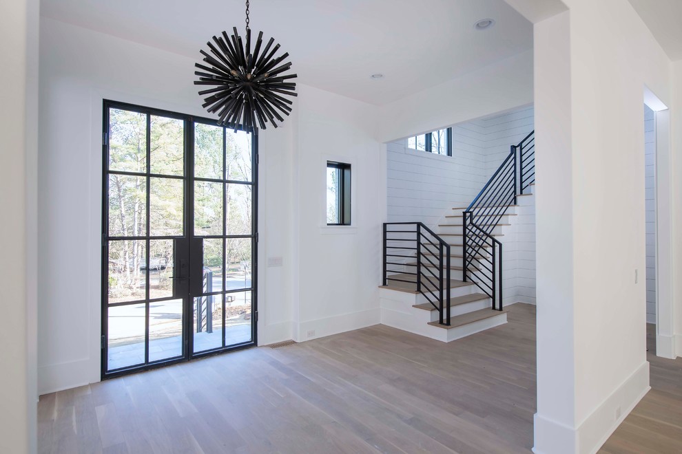 Transitional Family Home Stair Hall - Transitional - Hall - Atlanta ...