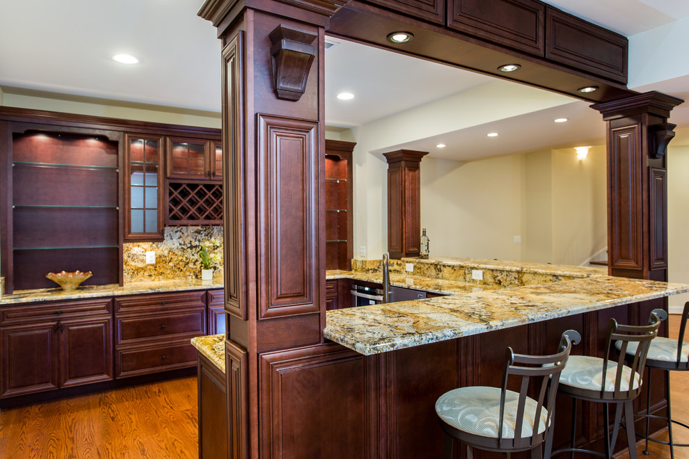 A Rich and Elegant Bar Space in a Spacious Basement Home of McLean VA ...