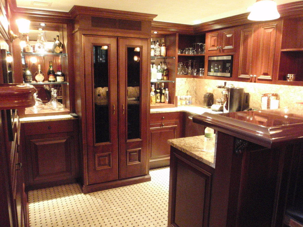 Bar-Coffe Center - Traditional - Home Bar - New York - by Vanco Millwork Inc. | Houzz