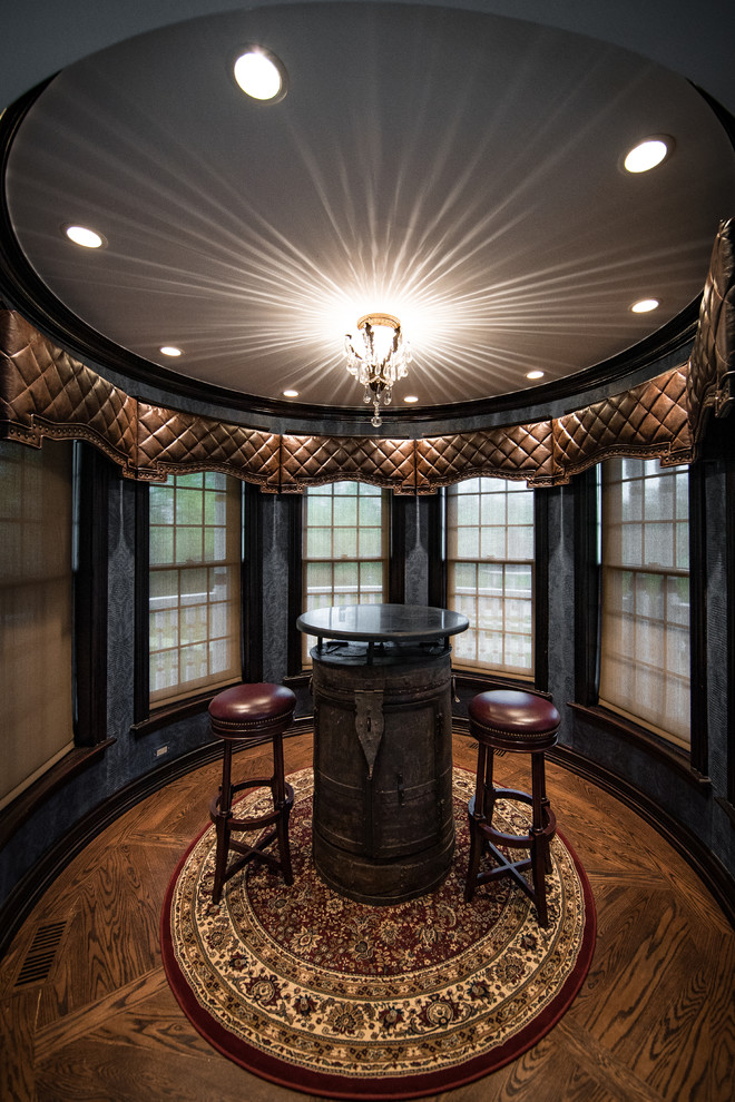 Bar Lounge Custom Window Treatments - Traditional - Home Bar - Chicago ...