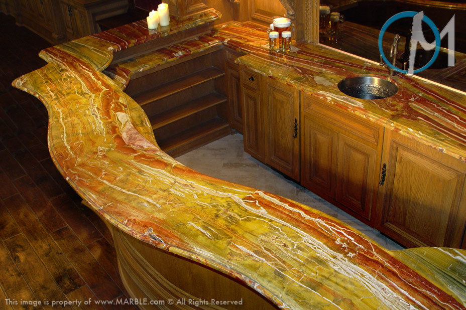 Bar Top -Diaspro Onyx | Marble.com - Contemporary - Home Bar - New York ...