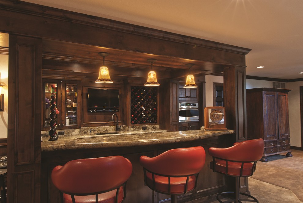 Bar with Wine Storage - Traditional - Home Bar - Wichita - by The ...