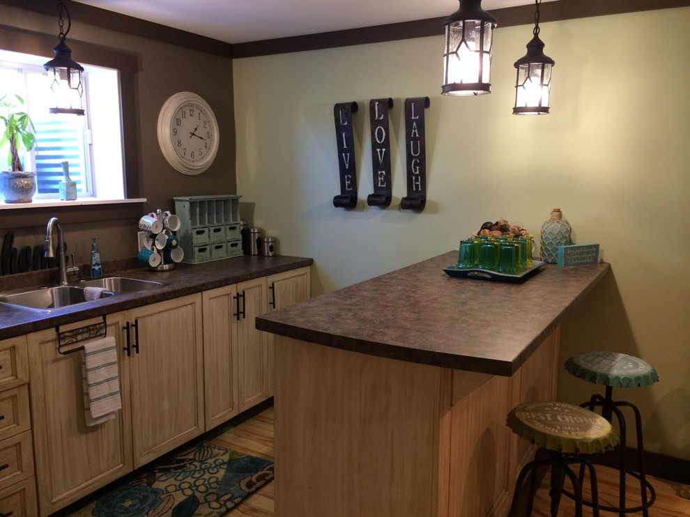 Basement rec room and wet bar - Rustic - Home Bar - Other | Houzz