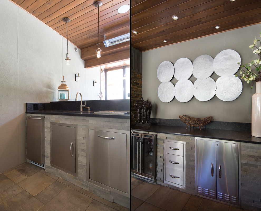 Beaverton Outdoor Living Room and Bar - Transitional - Home Bar ...