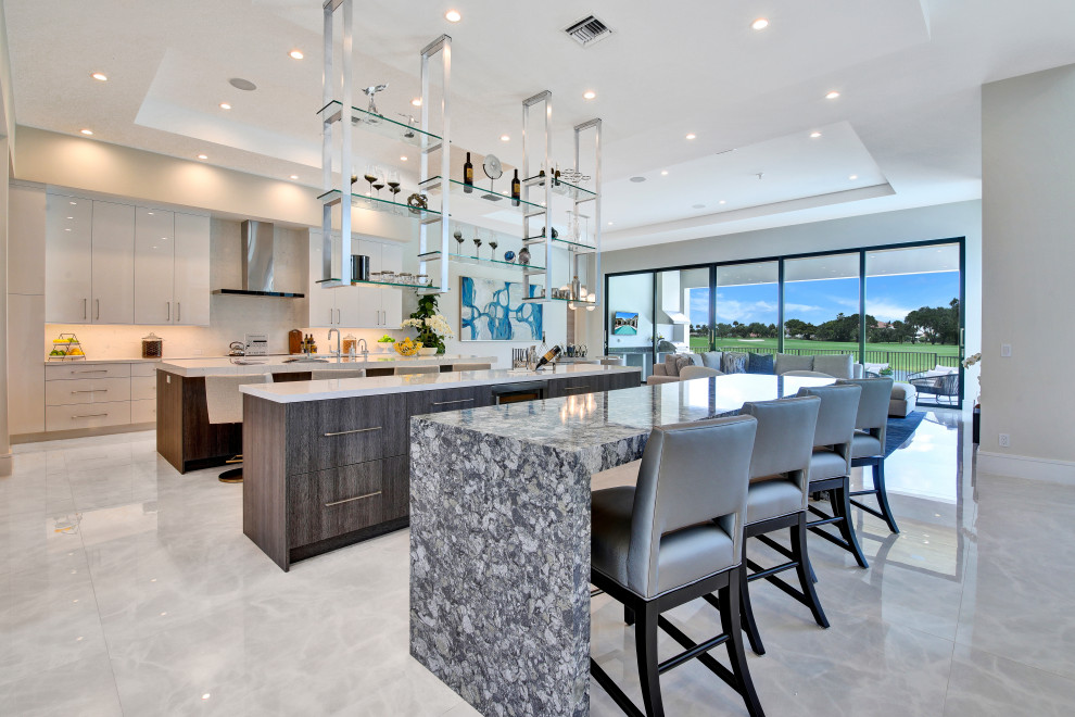 Bocaire Country Club One-Story Estate Home - Contemporary - Home Bar ...