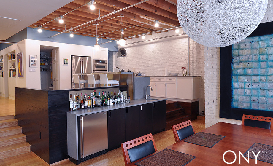 Boston Loft Kitchen and Bar - Modern - Home Bar - Boston - by ONY ...