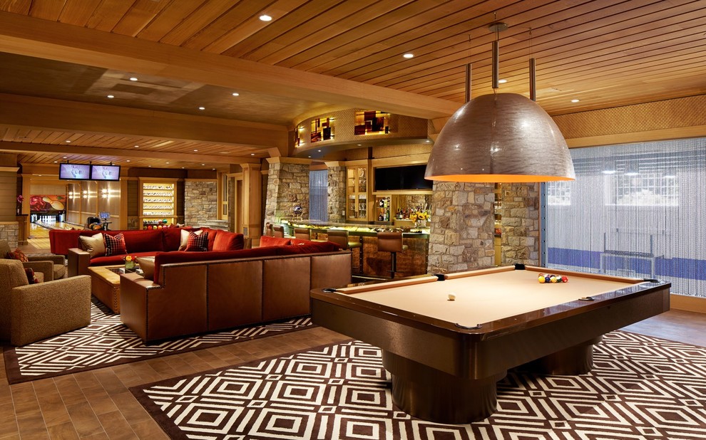 Bronze Metal Pool Table by MITCHELL Pool Tables - Farmhouse - Home Bar ...