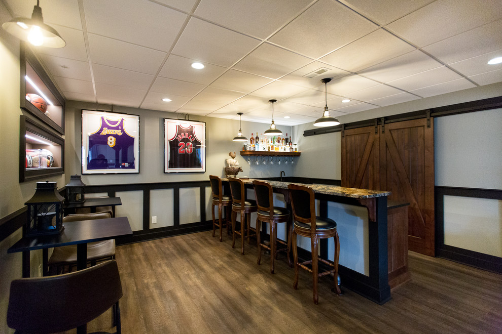 Bucks County Style Basement in Perkasie, PA - Farmhouse - Home Bar ...