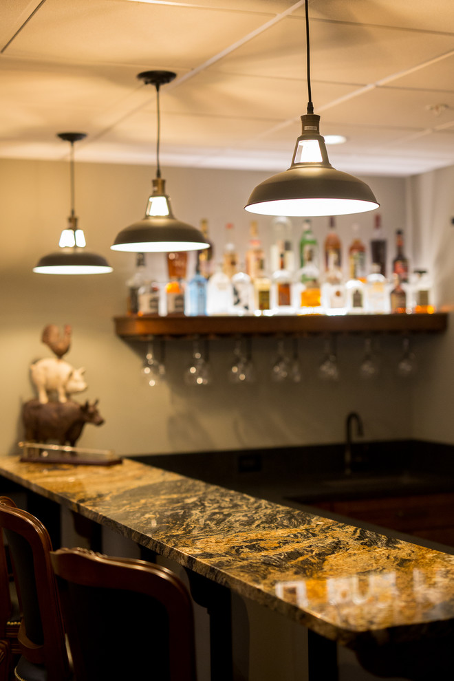 Bucks County Style Basement in Perkasie, PA - Farmhouse - Home Bar ...